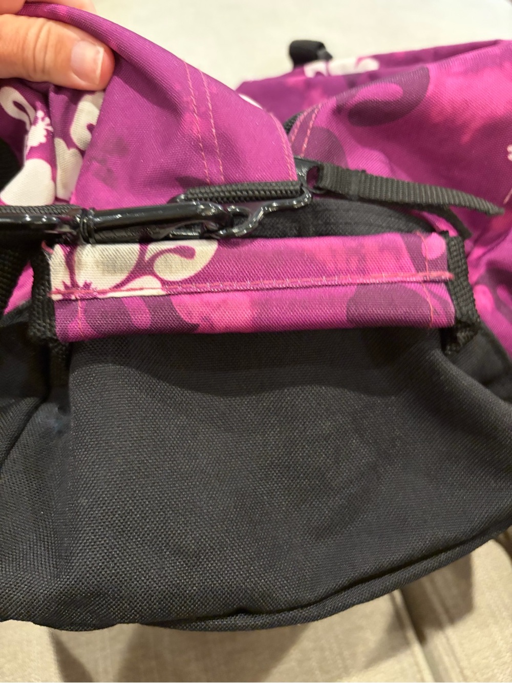 L.L. Bean | Bags | Ll Bean Duffle Bag Purple Hibiscus Floral Print ...
